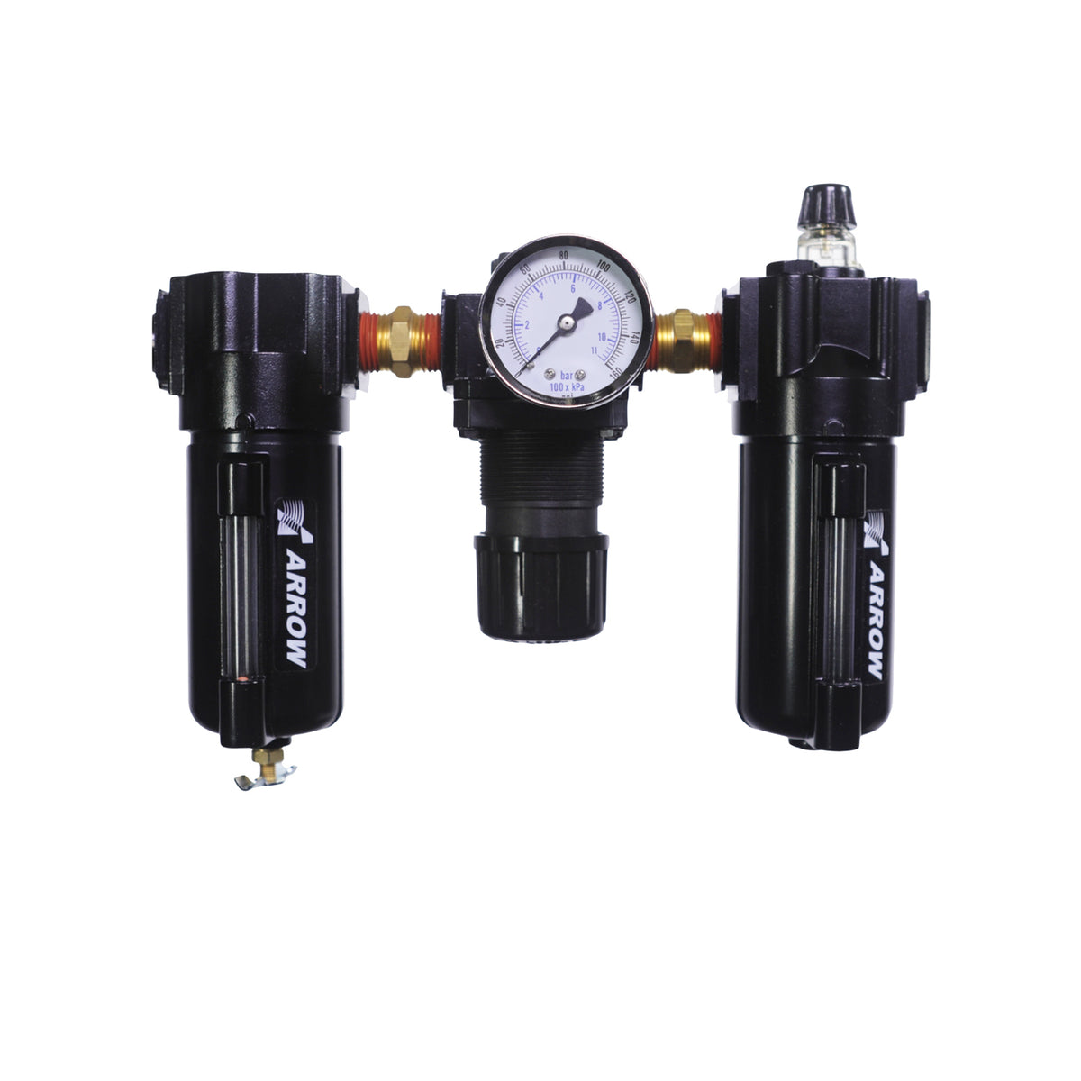 1/2" Filter Regulator Lubricator Combo – 40 Micron Filter, Metal Bowls ...